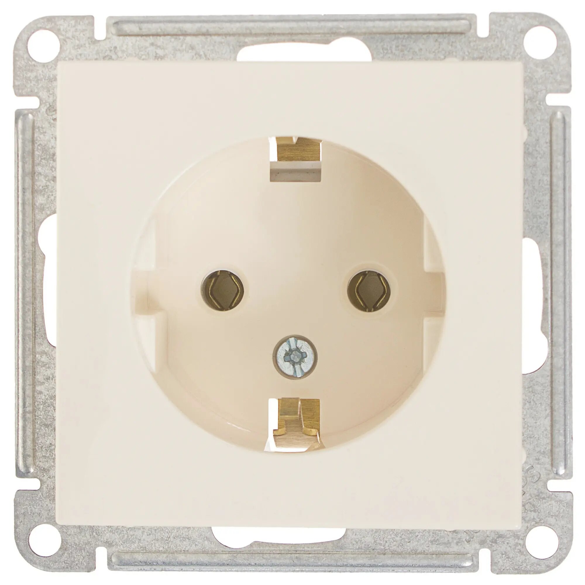Розетка встраиваемая Systeme Electric W59 с заземлением цвет слоновая кость