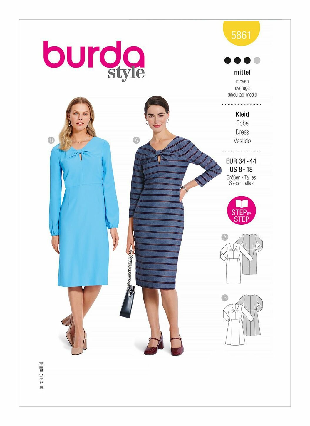 Выкройка BURDA №5861 Платье