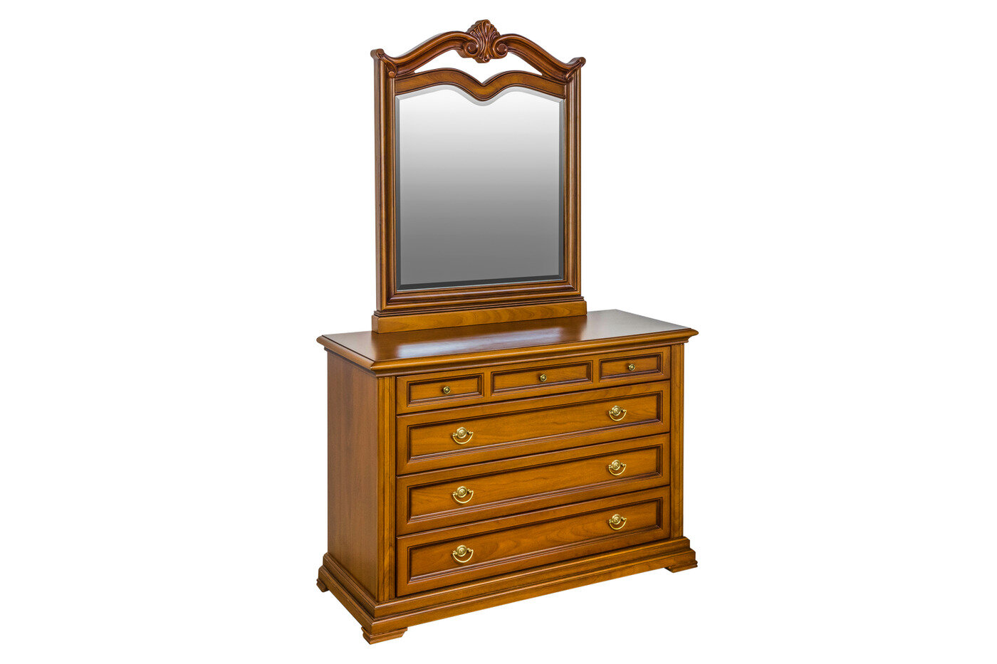 Комод с зеркалом Sofia c 4 ящиками коричневый