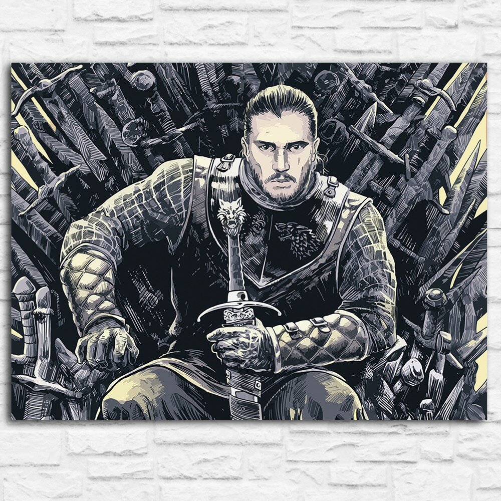Картина по номерам на холсте сериал Игра Престолов (GOT, Джон Сноу) - 13753 Г 30x40