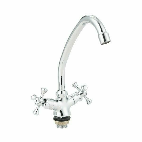 Смеситель для раковины на кухню или ванну. Кухонный кран для воды настенный с высоким изливом для мойки. Сантехника Viko V-2713 Хром