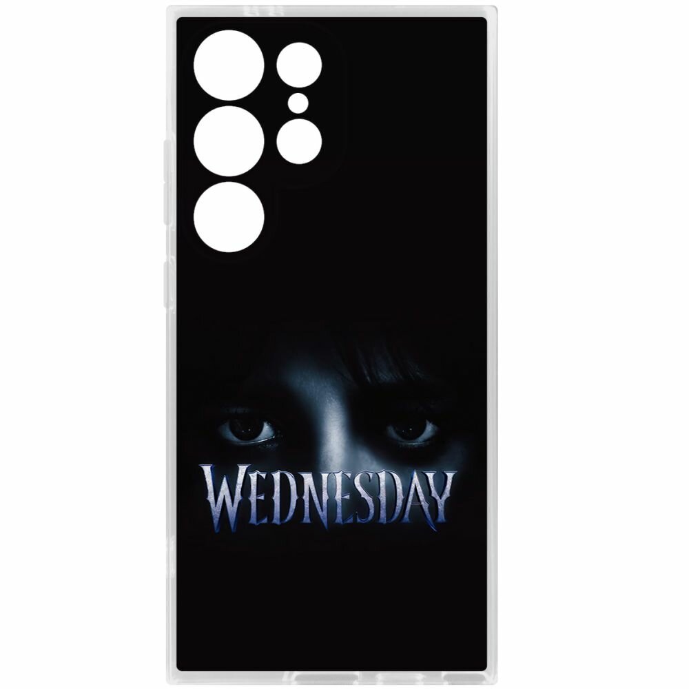 Чехол-накладка Krutoff Clear Case Уэнсдей Аддамс - Логотип для Samsung Galaxy S24 Ultra