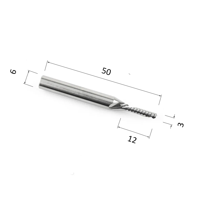 Фреза DJTOL A1LXD6312 спиральная однозаходная стружка вниз (по акрилу (оргстеклу), дереву, композиту (АКП))
