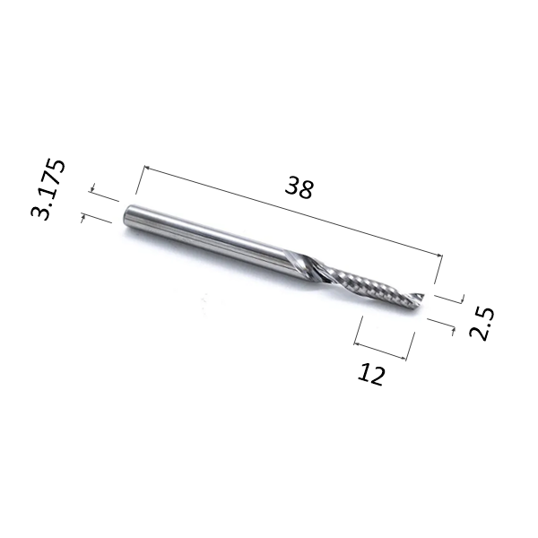Фреза DJTOL N1LX3.2.512 спиральная однозаходная стружка вверх (по дереву, композиту (АКП), пластику)