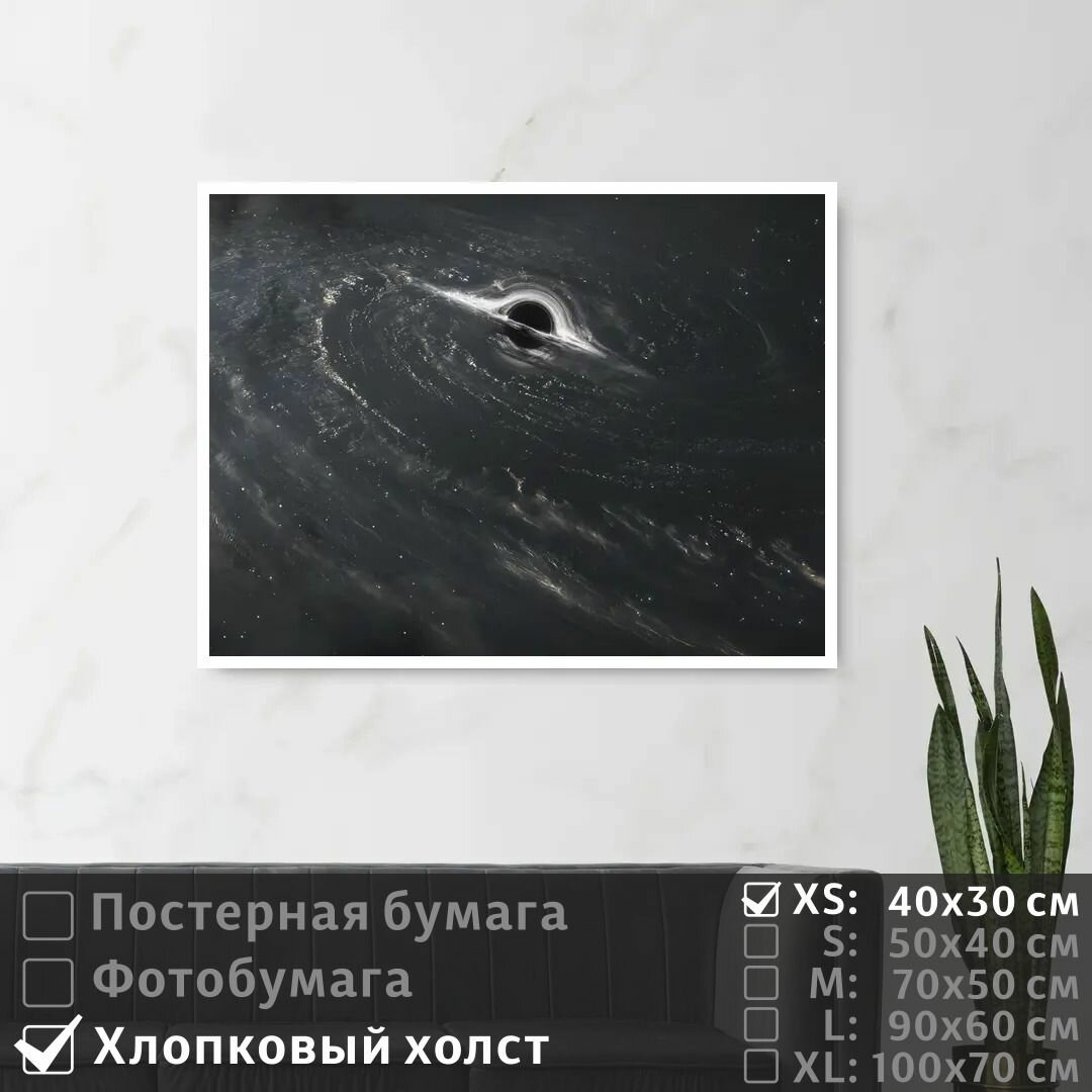 Постер на холсте Черная Дыра В Космическом Пространстве 40х30 см ПолиЦентр