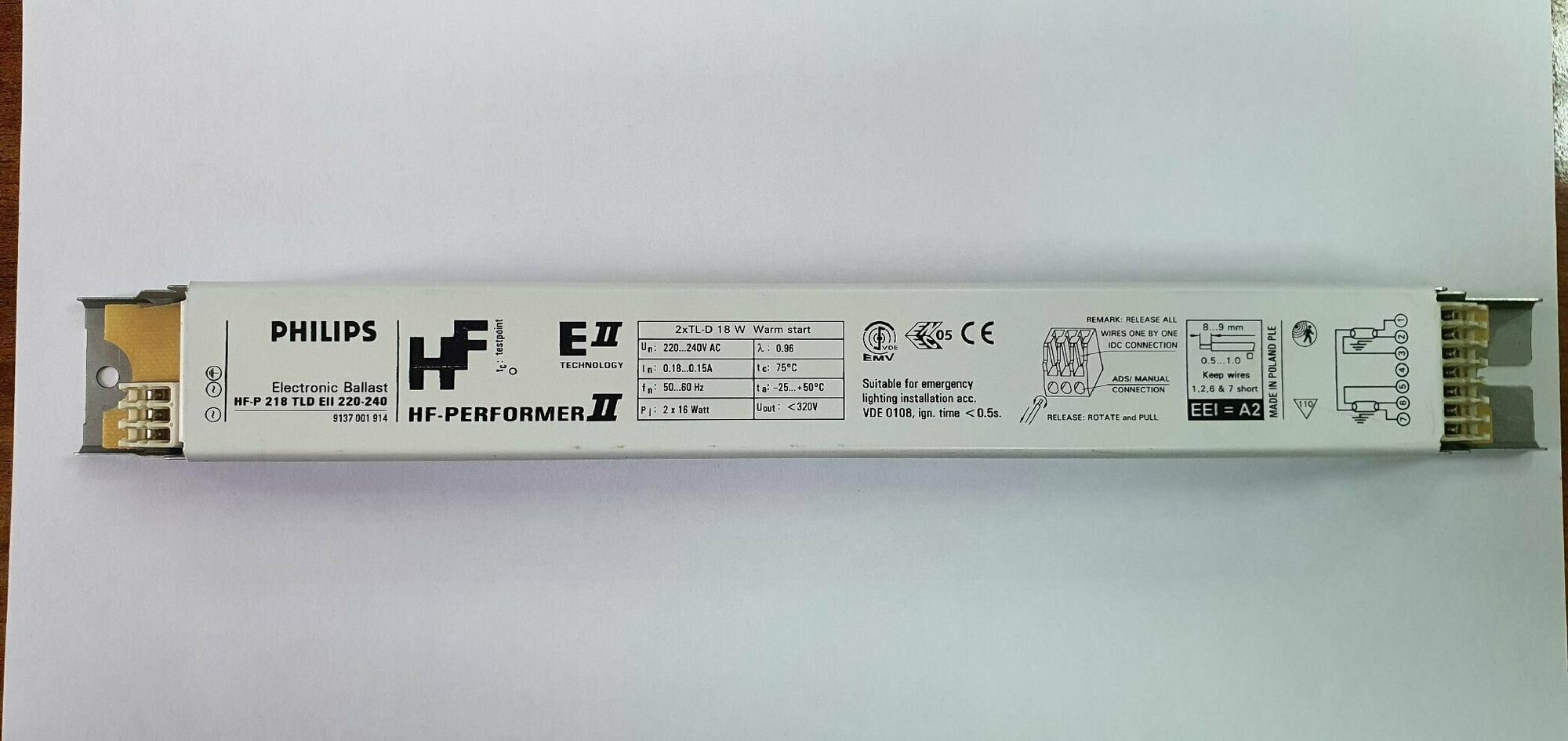 Электронный пускорегулирующий аппарат ЭПРА HF-P 218 TL-D EII 220-240V 50/60Hz IDC
