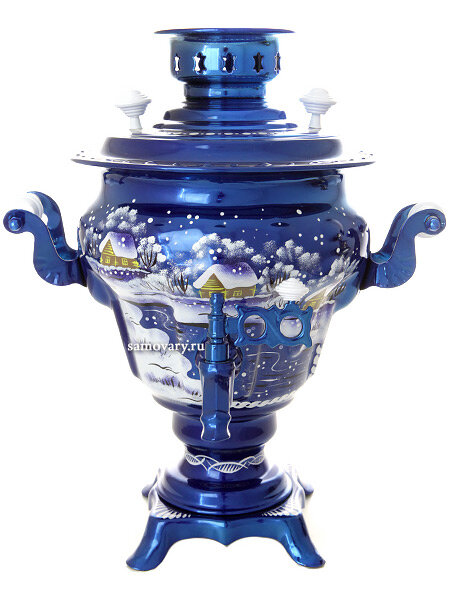 Электрический самовар 2,5 литра с росписью "Зимний вечер", арт. 140650