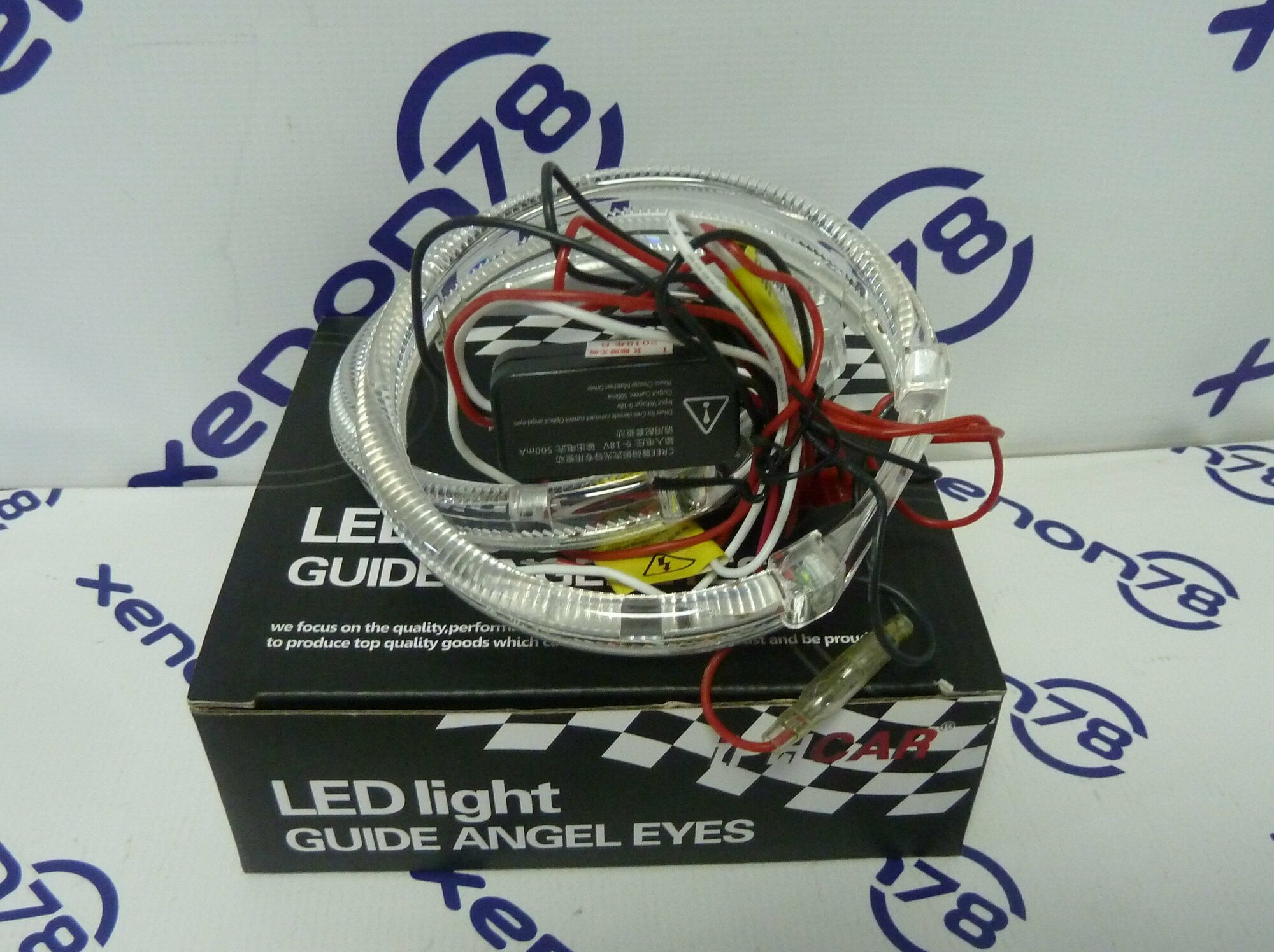 Светодиодные полукольца IPHCAR 115 мм LED light GUIDE ANGEL EYES (чипы CREE) 6000K 6W (12V) с драйверами - 2 шт.