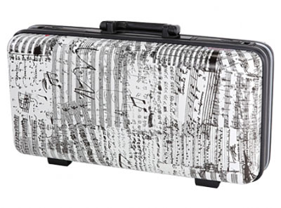 Trumpet case GLCASE GLC-TRU (J10) - ABS hard case for trumpet with a light gray music print