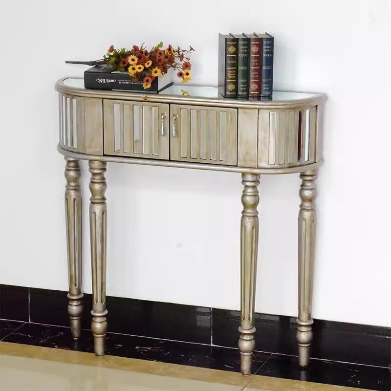 Консоль винтажная зеркальная (цвет шампанское состаренный 80*30*83 см)