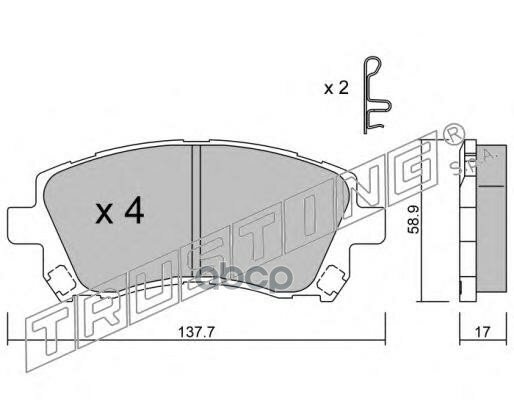 К-т дисков. тормоз. колодок SUBARU Impr/Legacy 94- F Trusting арт. 3050
