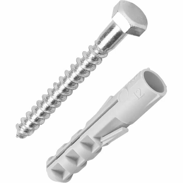 Дюбель шестигранный Standers PND 12x60 мм, с шурупом 8x70 мм, нейлон, 4 шт.