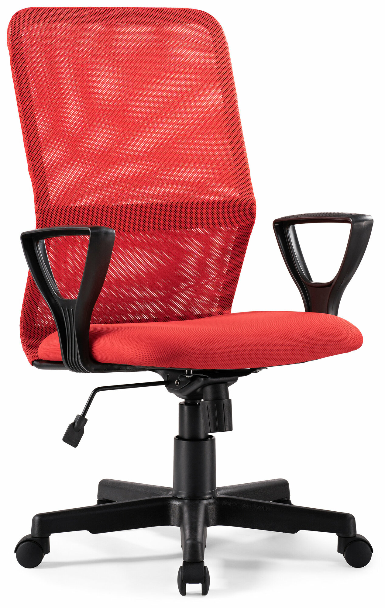 Компьютерное кресло Лайфмебель Изитер пластик / красная сетка