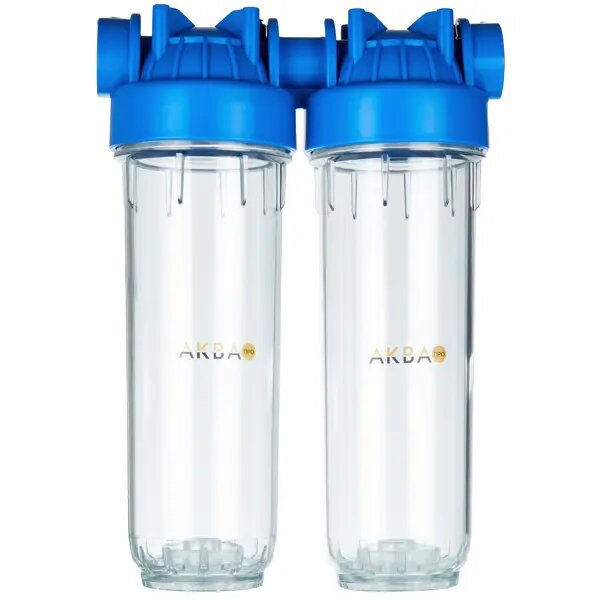 Сборка из двух магистральных корпусов Аква Про 10SL для холодной воды 1/2" ВР