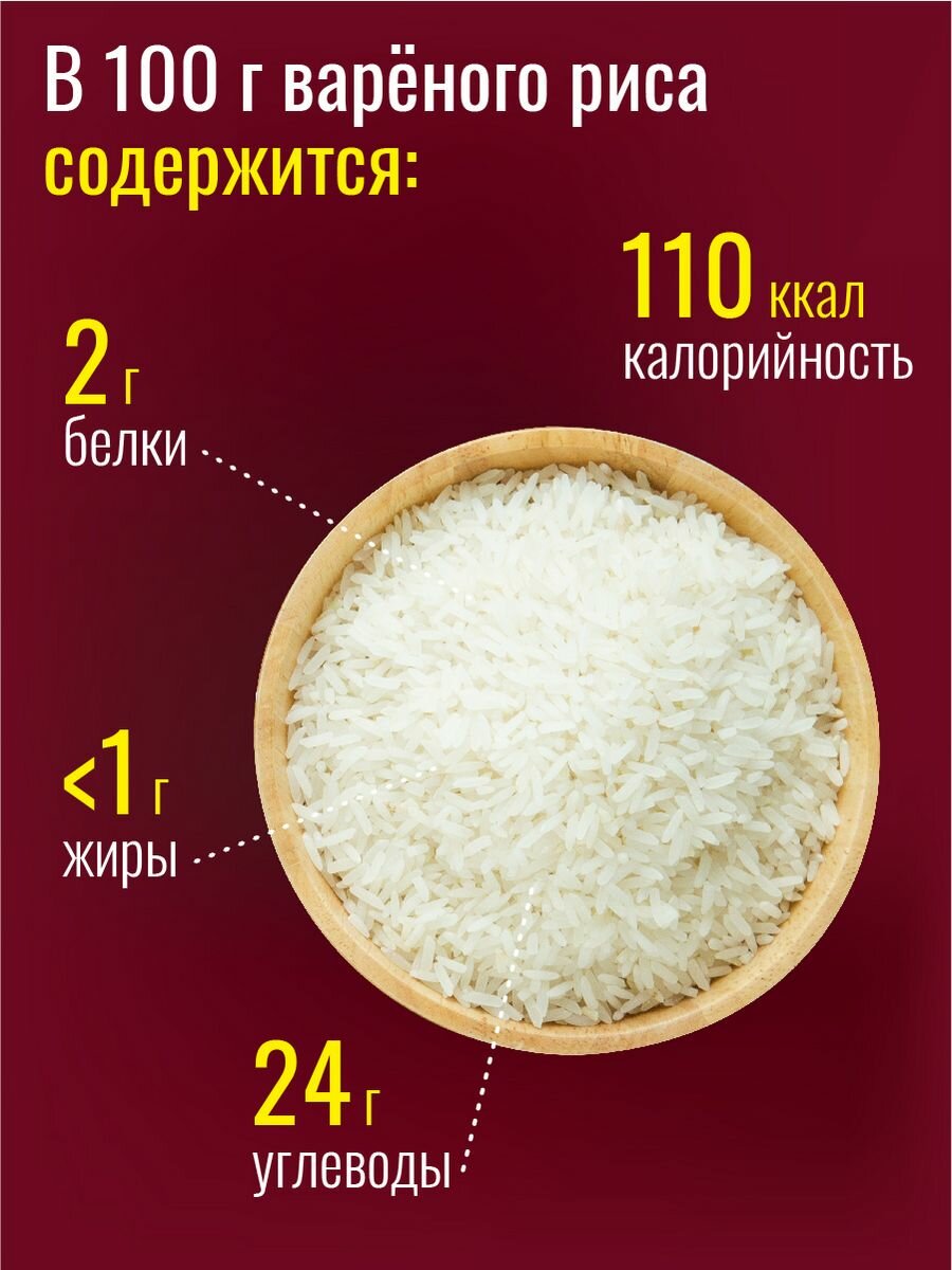 Рис Басмати для плова 800г Воложка (мягкая упаковка + картонная коробка) — фото 1