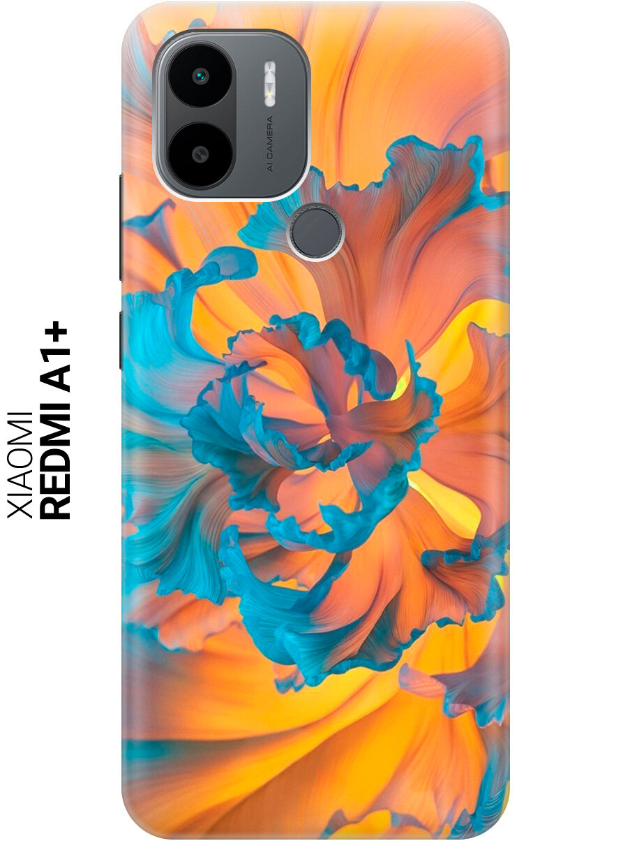 Силиконовый чехол на Xiaomi Redmi A1+ / A2+ / Poco C50 / C51 / Сяоми Редми А1 Плюс / А2 Плюс / Поко С50 / С51 с рисунком "Желто-голубой цветок"