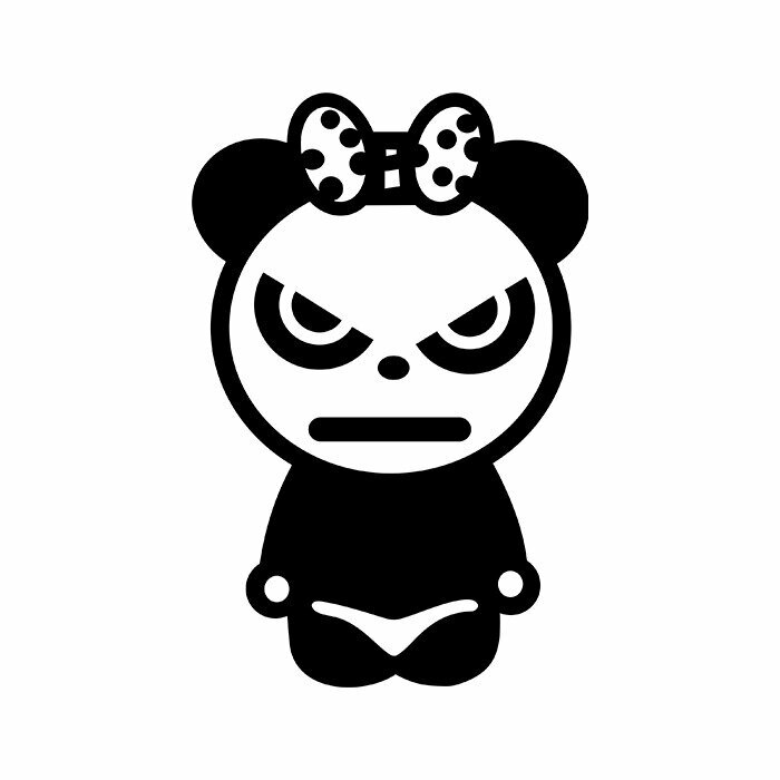 Наклейка на авто 20x13 Angry Panda girl