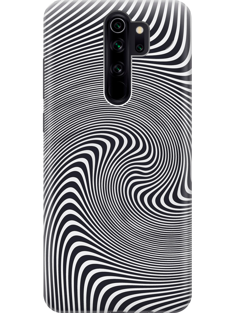 Силиконовый чехол на Xiaomi Redmi Note 8 Pro, Сяоми Редми Ноут 8 Про с эффектом блеска "Черно-белая иллюзия"