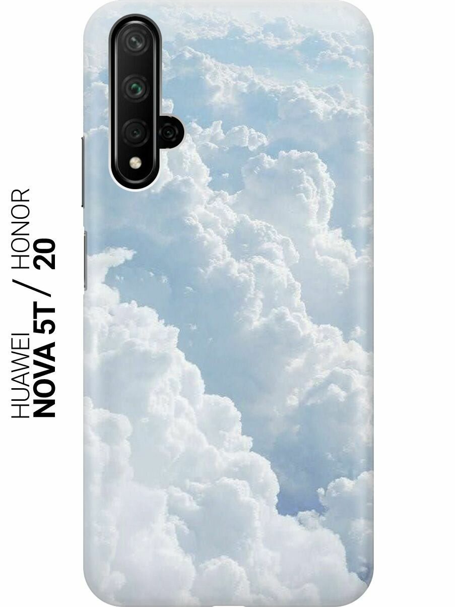 Силиконовый чехол на Honor 20, Huawei Nova 5T, Хонор 20, Хуавей Нова 5Т с принтом "Кучевые облака"