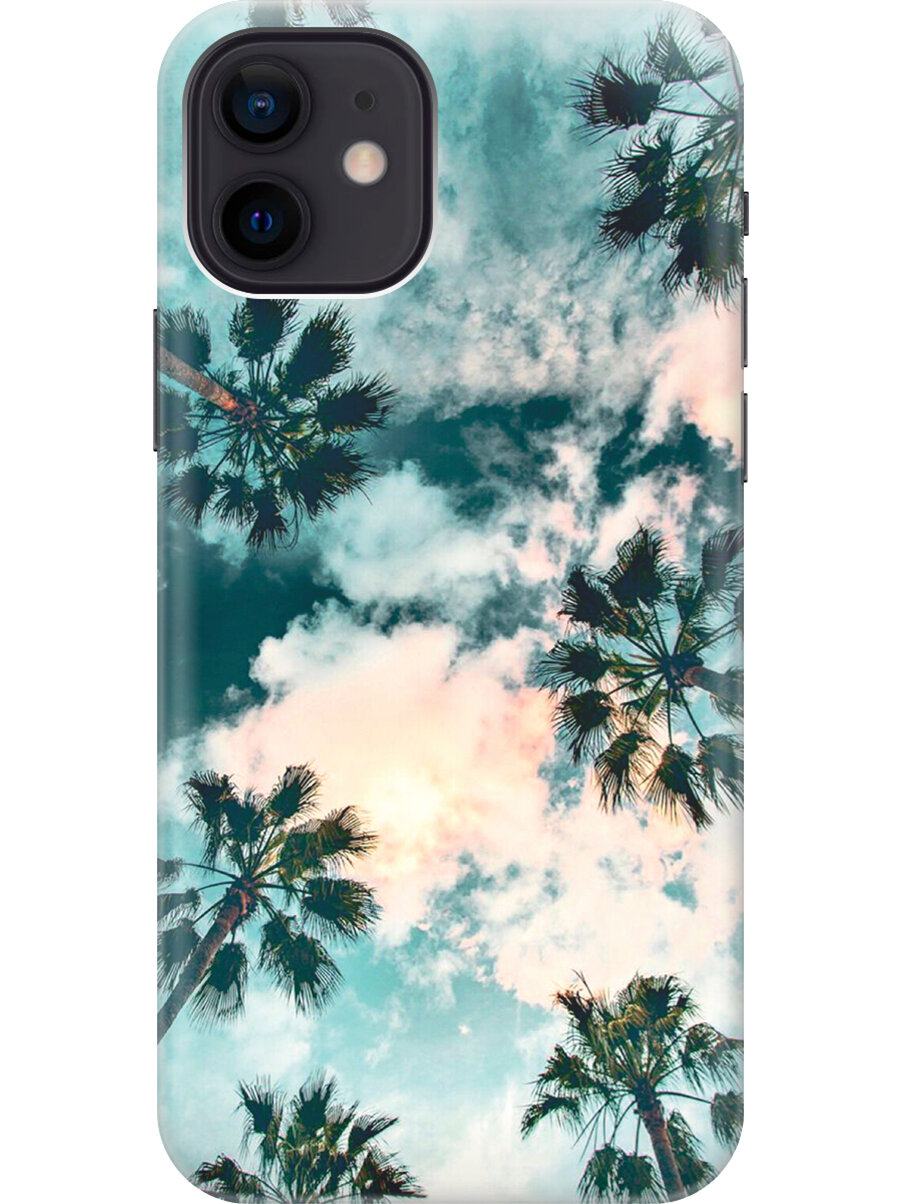 Силиконовый чехол на Apple iPhone 12 / 12 Pro / Эпл Айфон 12 / 12 Про с рисунком "Отдых под пальмами"