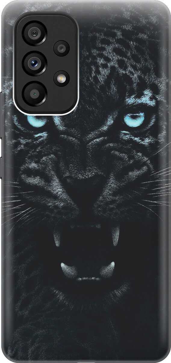 Силиконовый чехол на Samsung Galaxy A53 5G, Самсунг А53 5Г с принтом "Голубоглазая пантера"