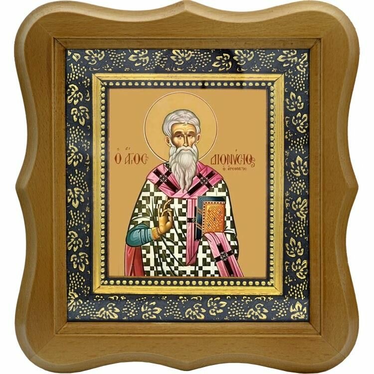 Дионисий Ареопагит Апостол от 70-ти, Афинский, епископ. Икона на холсте. (10 х 12 см / В фигурном киоте)