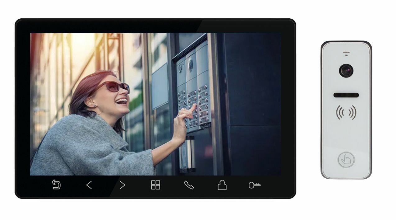 Комплект видеодомофона Tantos Prime HD SE (черный) и iPanel 2 HD + (белая)