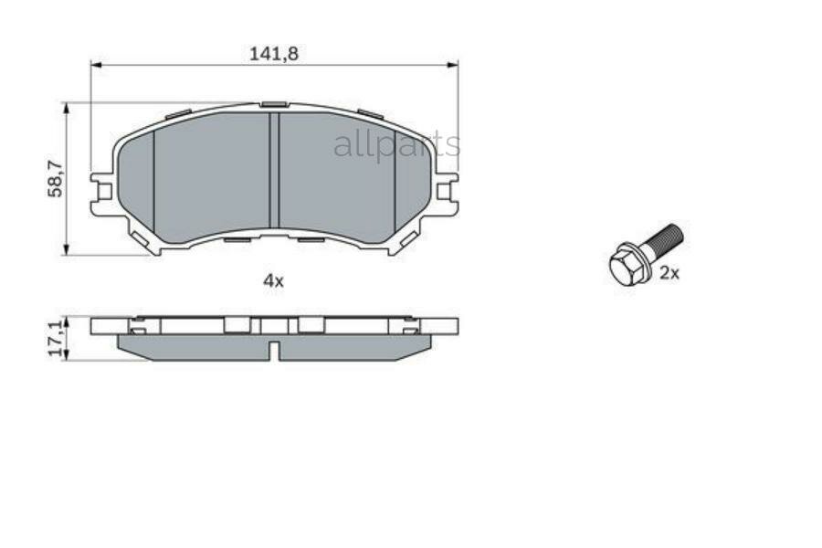 BOSCH 0986494722 Дисковые колодки передние