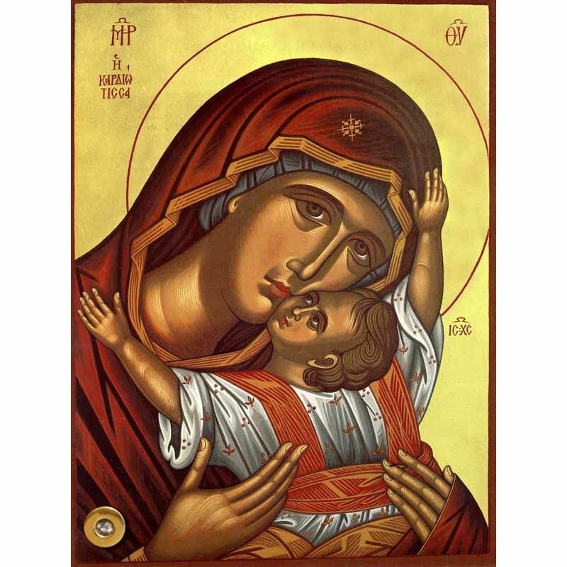 Кардиотисса. Икона на дереве с мощевиком.