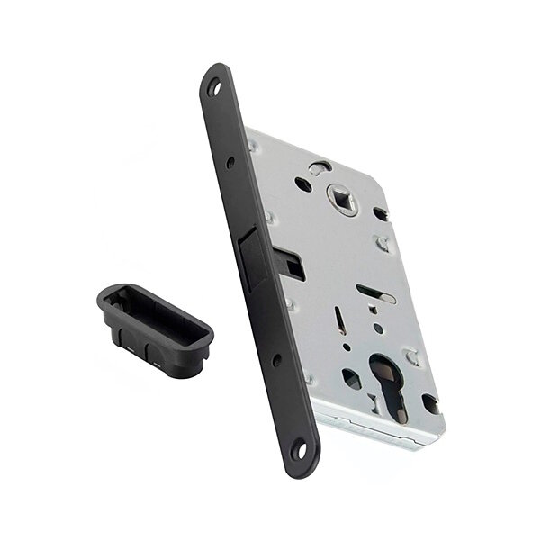 Дверная защелка магнитная Archie LM 5212 CL BL (матовый черный) под ручку и ключевой цилиндр