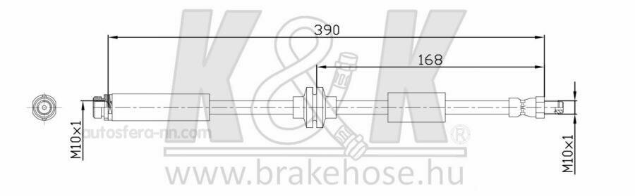 K&K FT4704 шланг тормозной задний! L=390mm\ Mazda 5