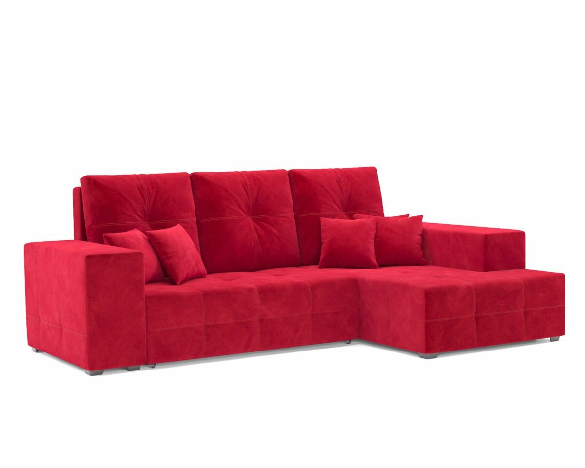 Угловой диван Mebel-ars Монреаль Правый угол микровельвет Кордрой красный