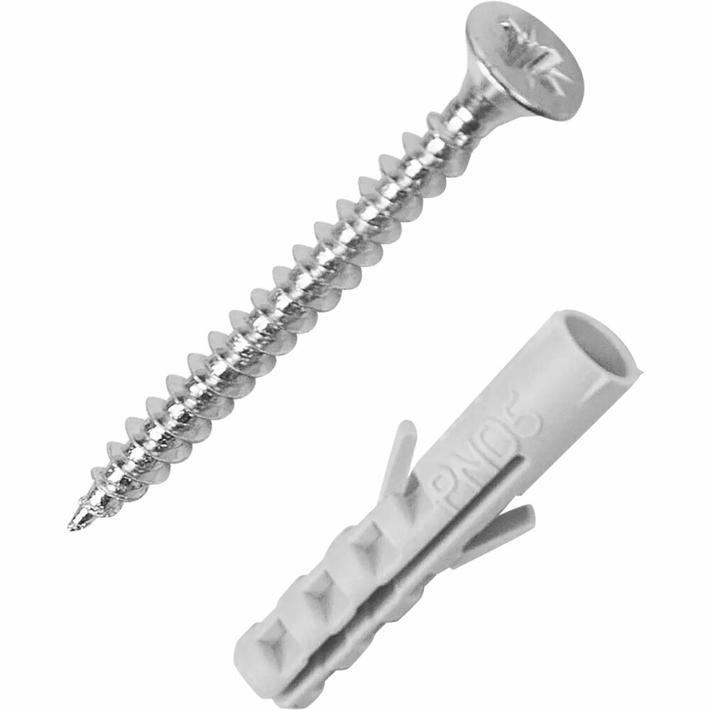 Дюбель потайной Standers PND 5х25 мм, с шурупом 3х35 мм, нейлон, 50 шт.