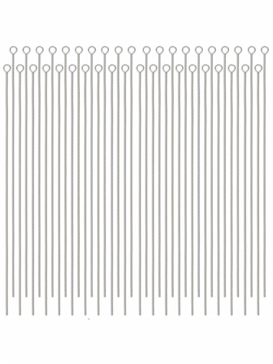 Иглы гибкие бисерные с большим ушком 89 мм, d 0.49 мм. (40 шт .)