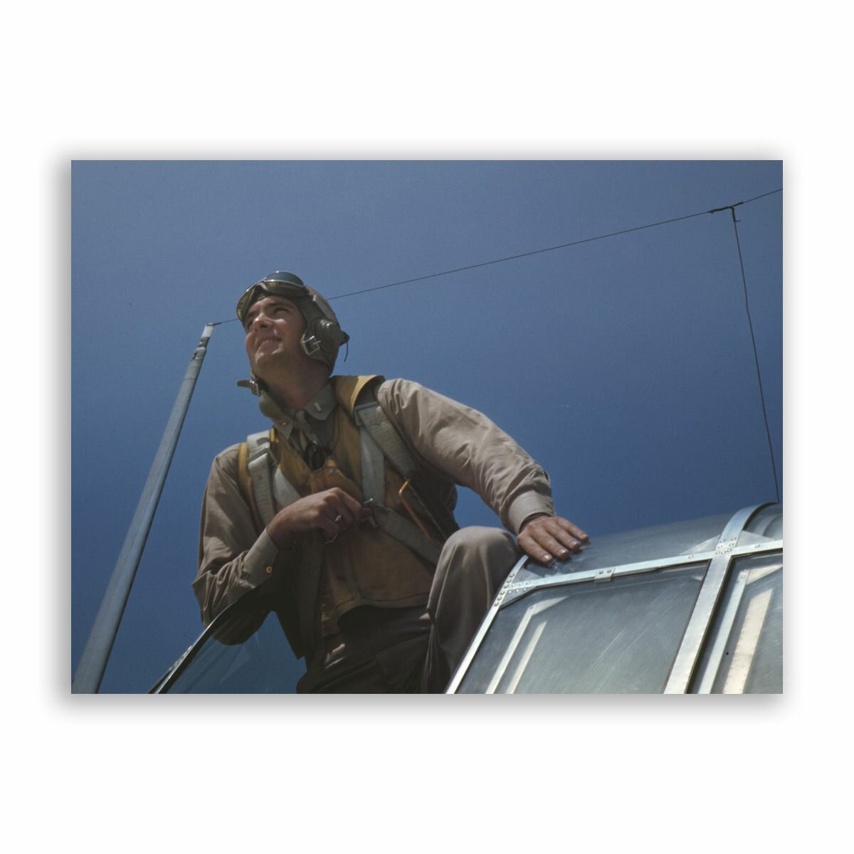 Постер, плакат на бумаге / Американские военные 40-х годов - Пилот / Размер 40 x 53 см