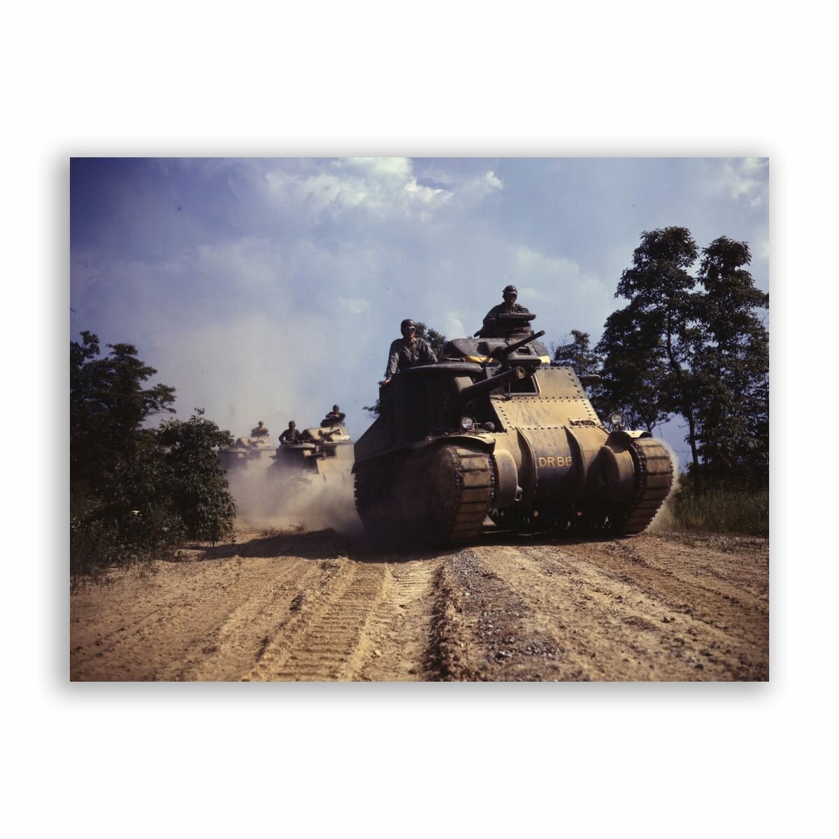 Постер, плакат на бумаге / Американские военные 40-х годов - Танк / Размер 80 x 106 см