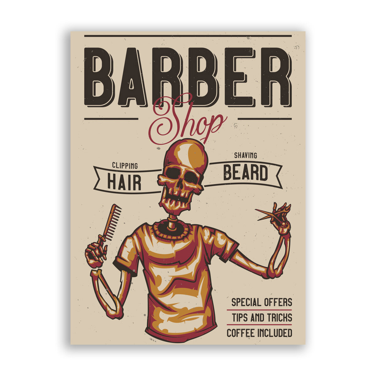 Постер, плакат на бумаге / Для Барбершопа / Размер 30 x 40 см