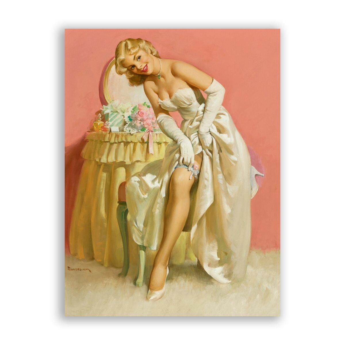 Постер на бумаге в стиле Пин-ап / Pin-up Girl / Винтажная девушка / Размер 40 x 53 см