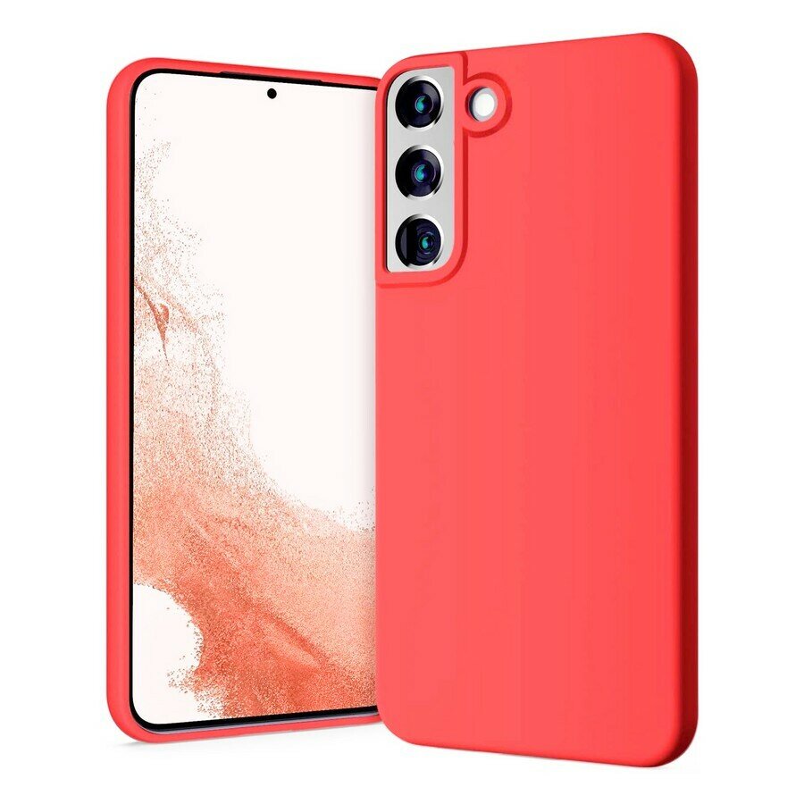 Силиконовая накладка Silky soft-touch для Samsung S22+ розовый