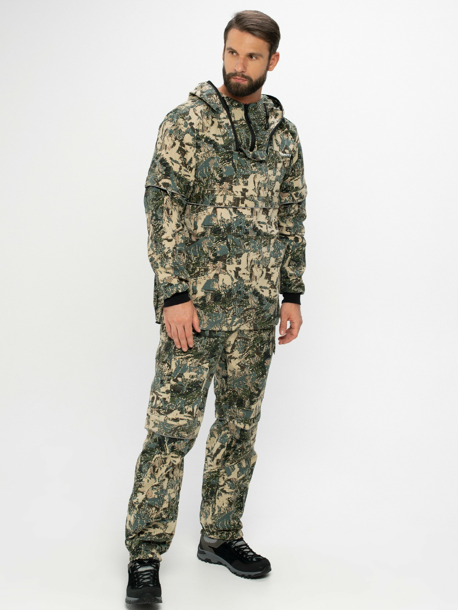 Костюм летний мужской Huntsman Антигнус-Люкс противоэнцефалитный, антимоскитный, ткань твил пич, цвет лабиринт (р.52-54/182-188