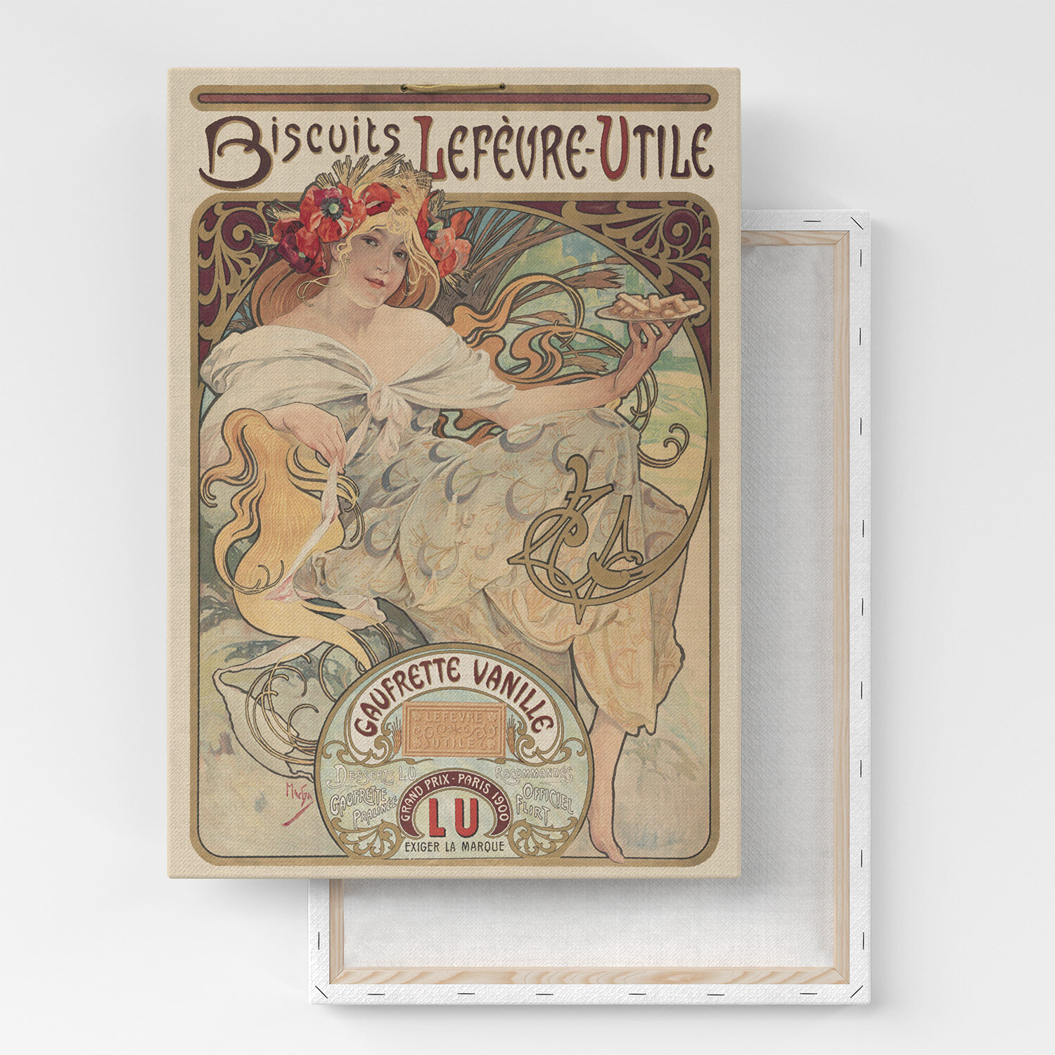 Картина на холсте, репродукция / Альфонс Муха - Плакат с ванильными вафлями / Размер 30 x 40 см