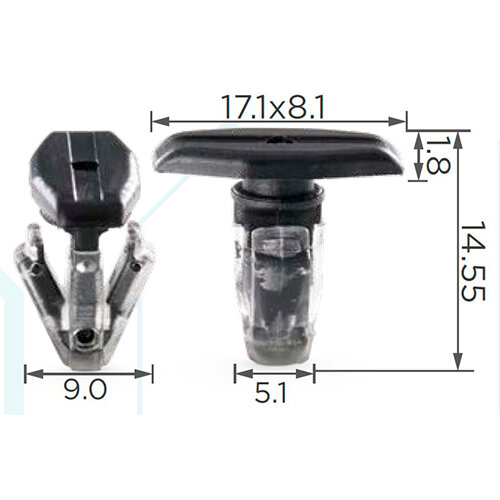 Клипса уплотнителя двери/капота/багажника (OEM: 9046706092) 773779