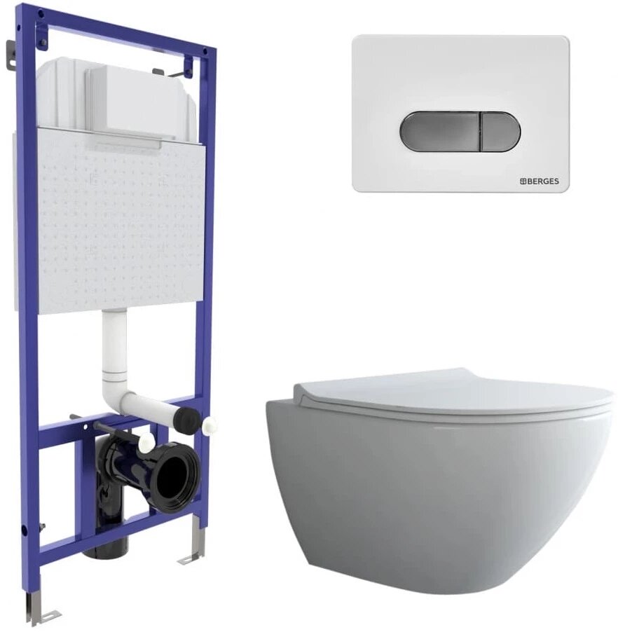 Комплект подвесной унитаз Berges Puma + система инсталляции Berges Novum D7 043270