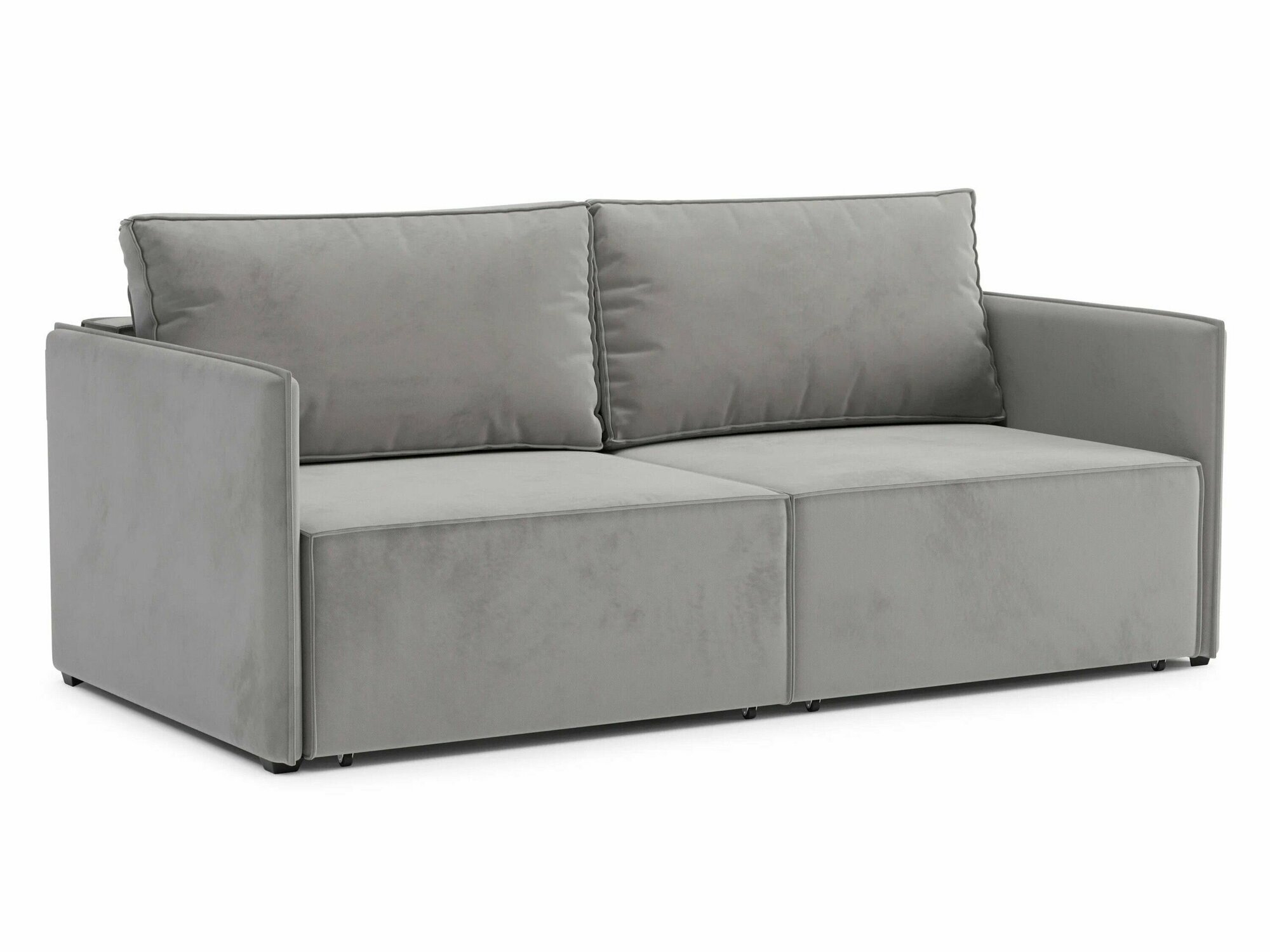 Диван MF-SOFA, стиль лофт, микровелюр, механизм еврокнижка, светло-серый