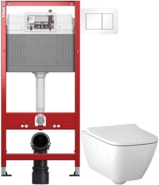 Комплект подвесной унитаз Geberit Smyle Square 500.683.00.2 + система инсталляции Tece 9400413