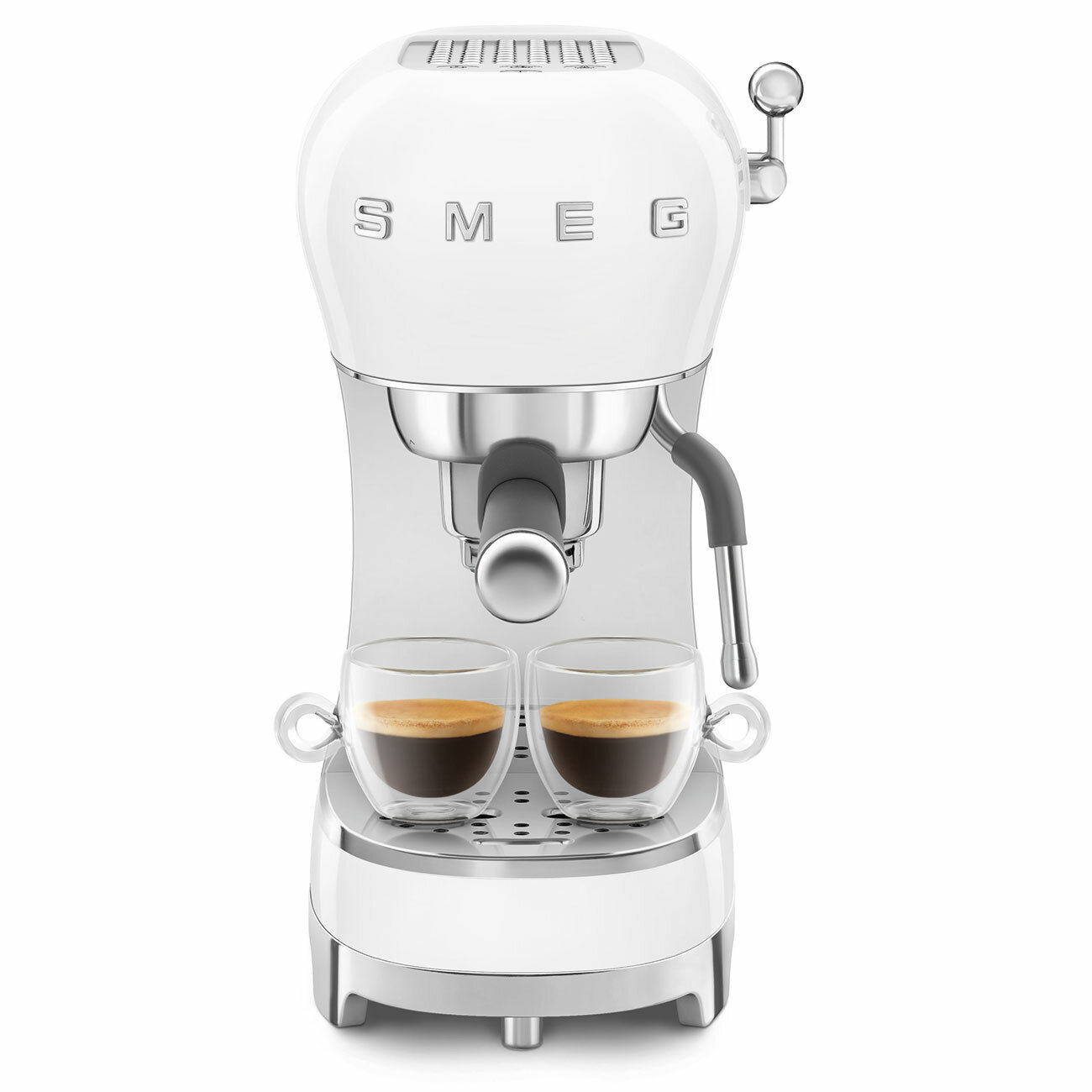 Рожковая эспрессо кофемашина Smeg ECF02WHEU, белый, 15 бар, капучинатор
