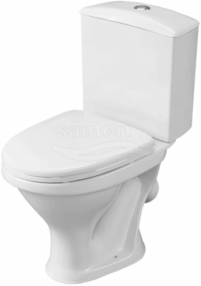 Унитаз-компакт Santeri West 1. P201.8. S00.00B. F (4607143310841) косой выпуск, с сиденьем, белый