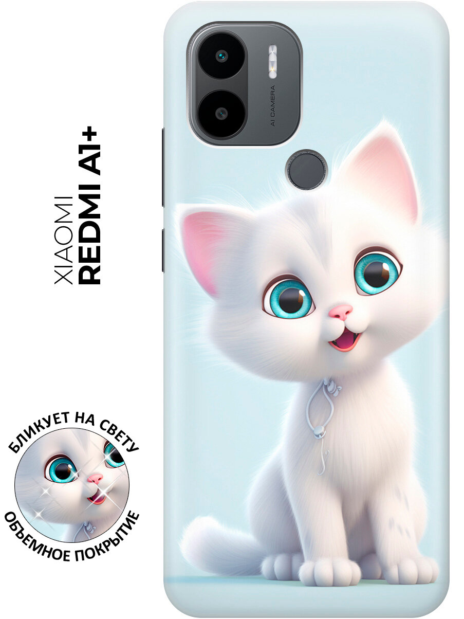 Силиконовый чехол на Xiaomi Redmi A1+ / A2+ / Poco C50 / C51 / Сяоми Редми А1 Плюс / А2 Плюс / Поко С50 / С51 с рисунком "Глазастый котик"