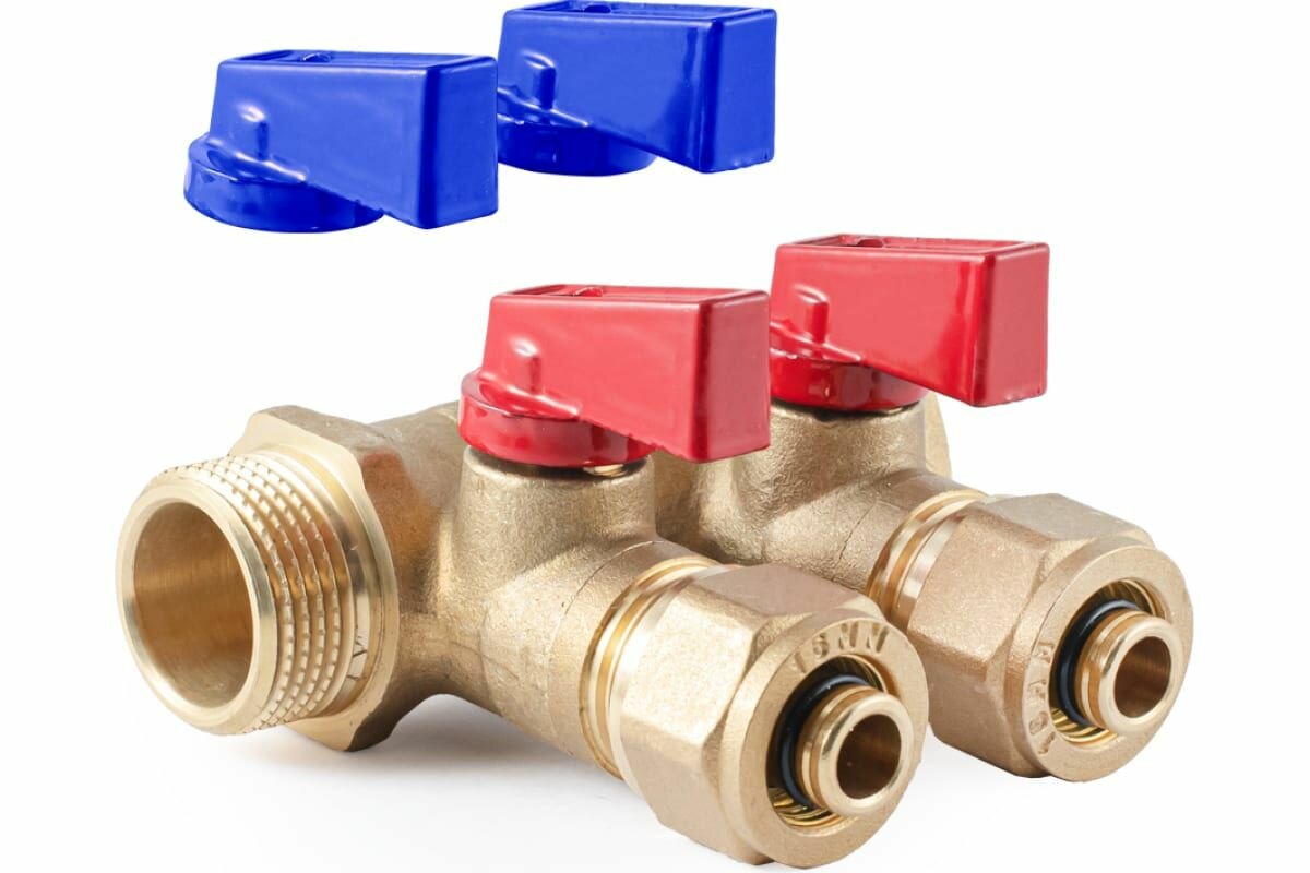 Коллектор в/н с шаровыми кранами и цангами на 2 выхода PROFACTOR PF MVP 266.2