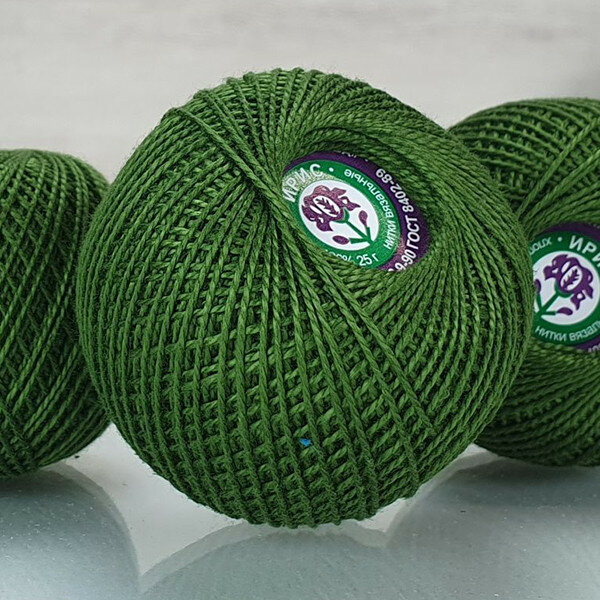 Пряжа ПНК им. Кирова ирис 25 4510 т. зеленый (6 мотков)
